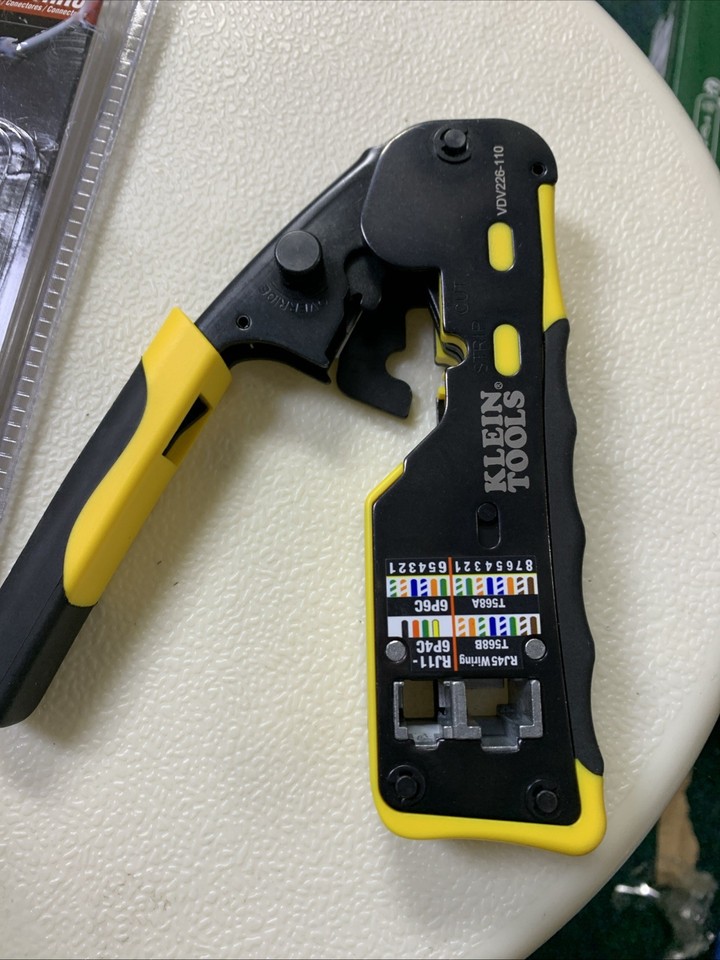 Klein Tools VDV226-110 Pass-Thru Modular Wire Crimper, All-in-One Tool ...