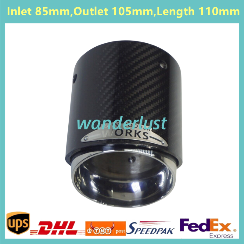 Silver Carbon Fiber Exhaust Tip Muffler JCW For BMW Mini Cooper F54/F55 ...