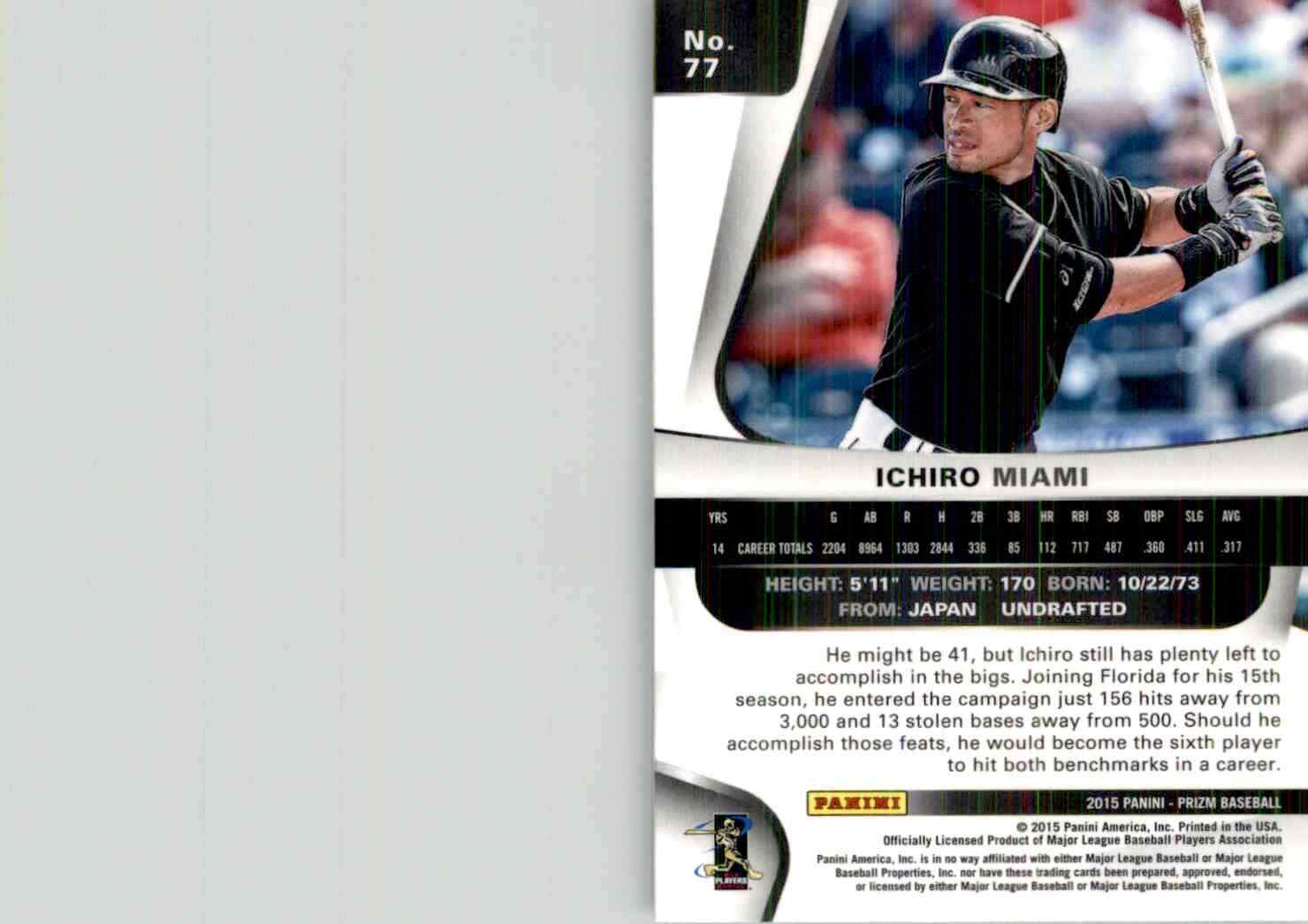 2015 Panini Prizm - #77 Ichiro Suzuki for sale online | eBay