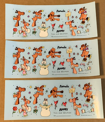 VINTAGE CHRISTMAS HALLMARK RODNEY & RHONDA REINDEER 3CT SHEET STICKERS ...