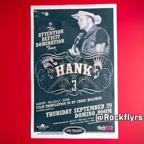 HANK WILLIAMS III 2011 Original 11x17 Concert Promo Street Poster. Bend ...
