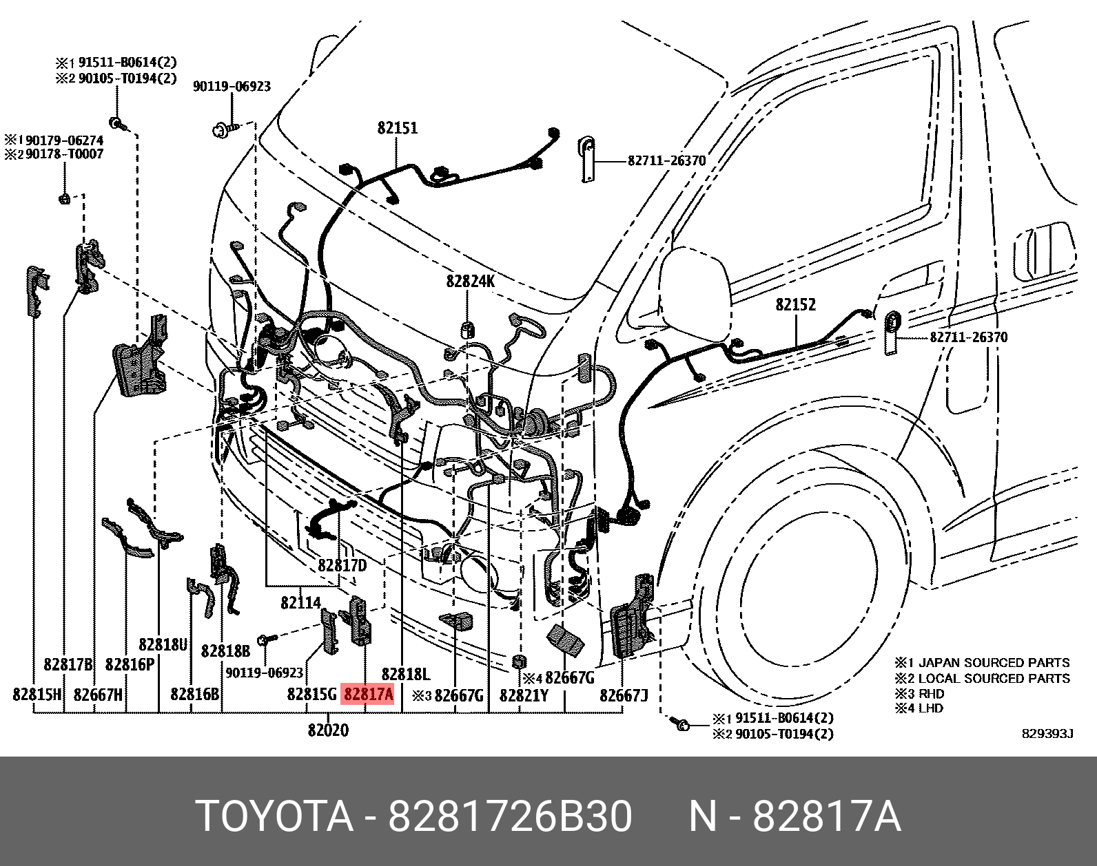 Genuine OE Protector Wiring 8281726B30 for Toyota 82817-26B30 | eBay UK