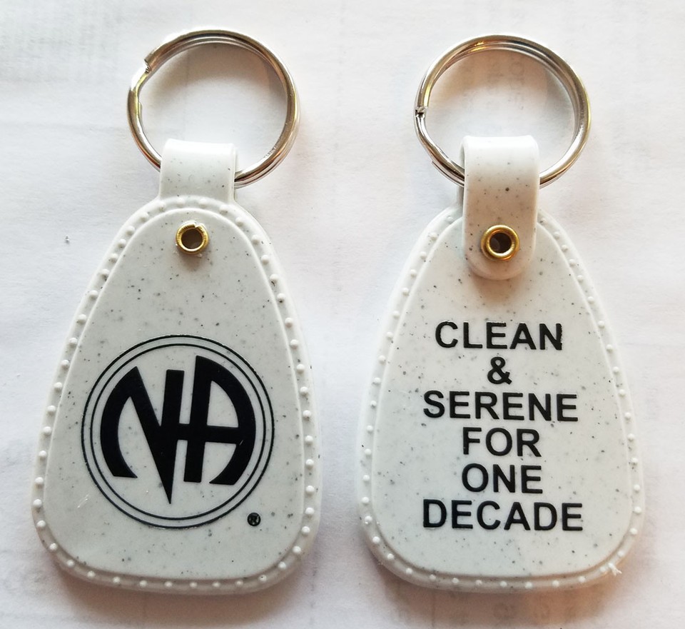 NARCOTICS ANONYMOUS - NA -1 DECADE - GRANITE KEY TAG - 10+ yr clean | eBay