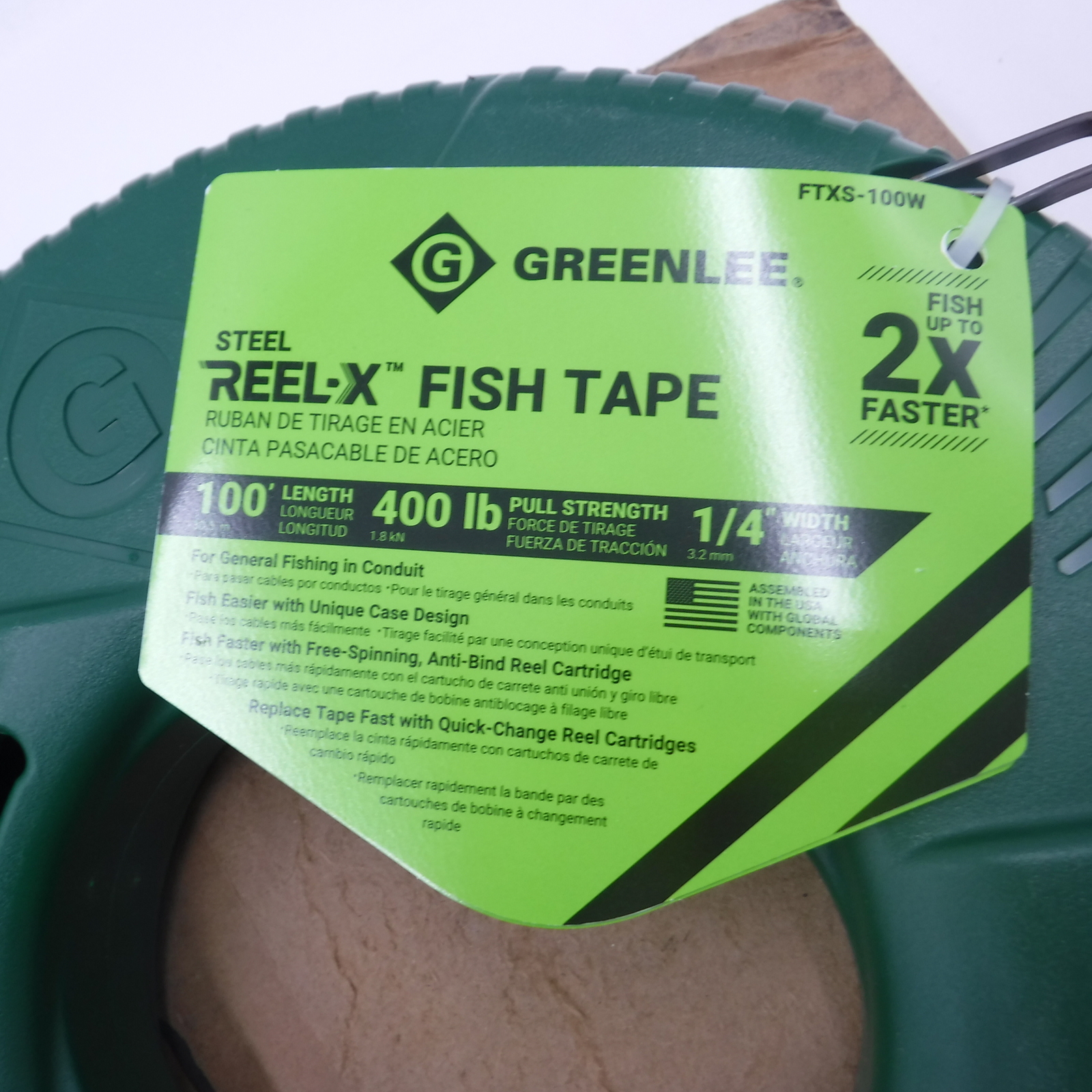 Greenlee FTXS-100W 100' REEL-/4" Steel Fish Tape for sale online | eBay