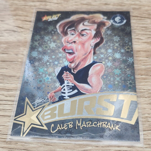 2018 AFL SELECT STARBURST BLACK CARLTON CALEB MARCHBANK CARD SBB10 031/ ...