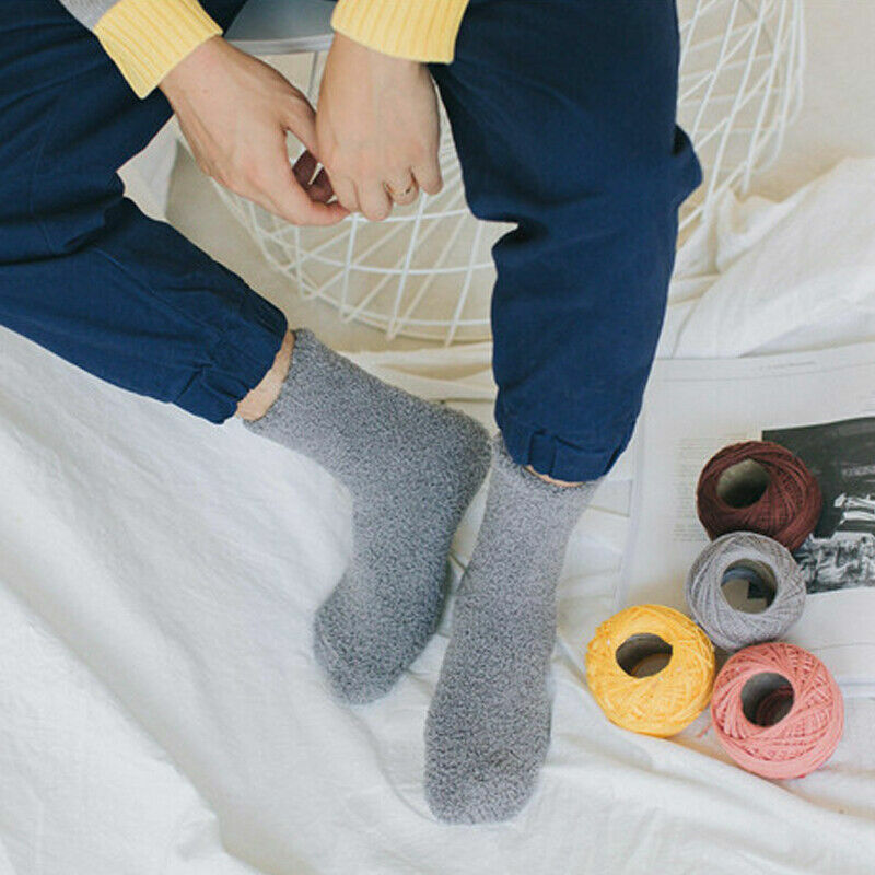 6 Pairs Cosy Bed Socks Mens Fluffy Home Sock Thick Indoor Winter Warm ...