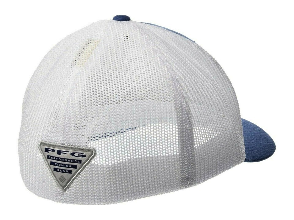 Columbia PFG Ocean Blue White Mesh Back Performance Fishing Gear ...