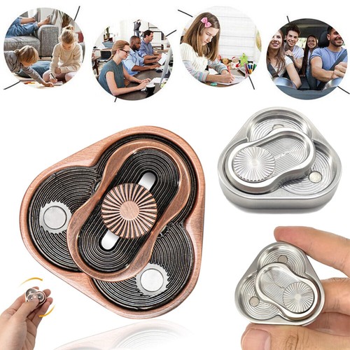 Magnetic Push Slider Fidget Toy Metal Rotary Sensory Toys Adult Stress ...