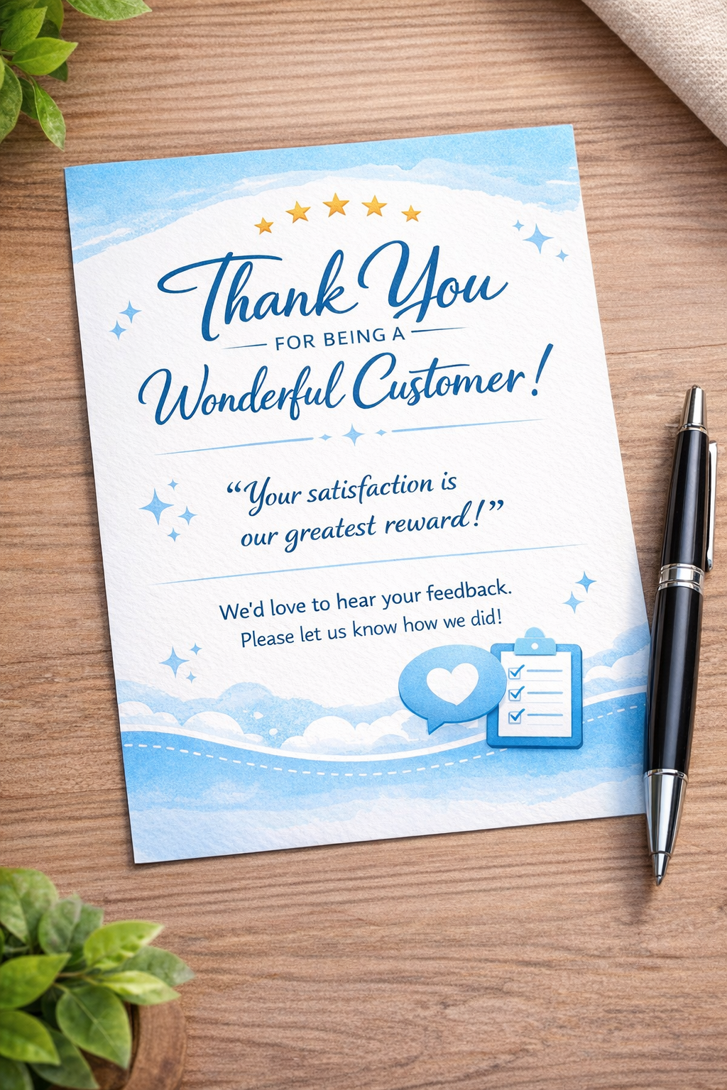 Digital Thank you Customer Card for Etsy & Ebay Instant Download and ...