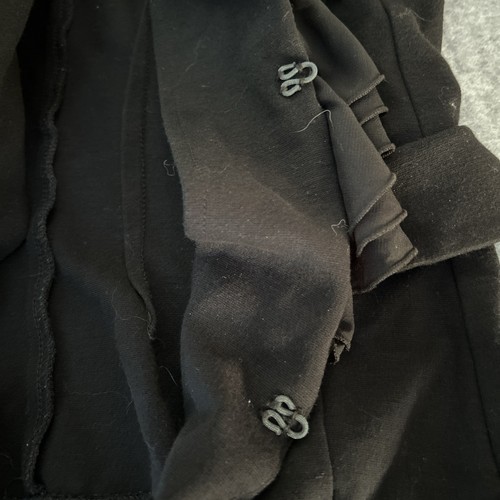 Boston Proper Black Ponte Vest 2 Ruffle Trim Single Clasp Rayon Knit ...