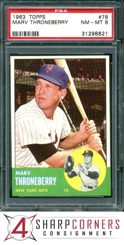 1963 TOPPS #78 MARV THRONEBERRY METS PSA 8 SET BREAK | eBay