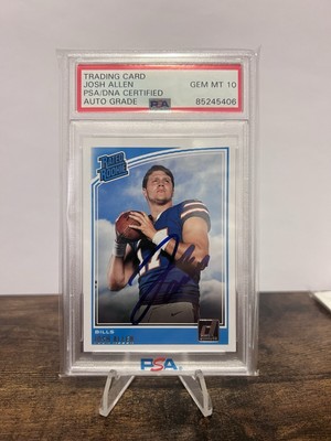 Josh Allen 2018 Donruss #304 Rated Rookie On-Card Blue Auto PSA/DNA GEM ...