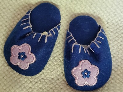 NIP-royal blue felt slippers for American Girl, Bitty | eBay