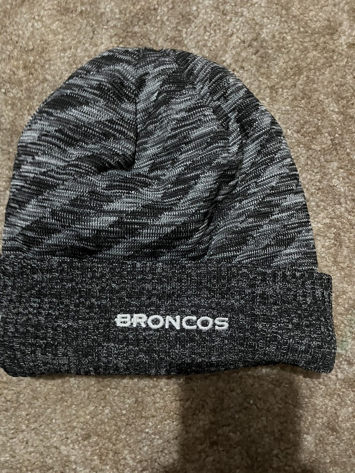 New Era NFL Cuff Denver Broncos Knit Winter HAT Beanie Cap Black Grey ...