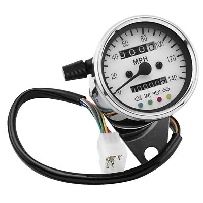 Biker's Choice 490291 Chrome Mini Speedometer with LED Indicator Light ...