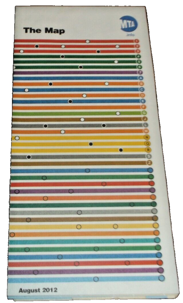 AUGUST 2012 NEW YORK CITY TRANSIT SUBWAY METRO FOLD OUT COLOR MAP | eBay