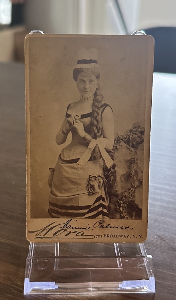 rare CDV Minnie Palmer American actress SIGNED stage Mora Photo NY ...