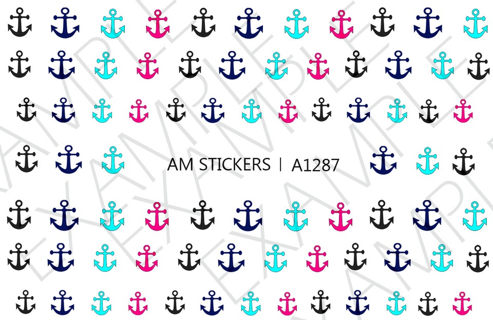 Anchor Nail Art Stickers Transfers Decals Set of 72 - A1287 | eBay