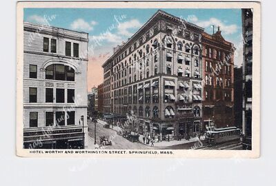 PPC Postcard MA Massachusetts Springfield Hotel Worthy And Worthington ...