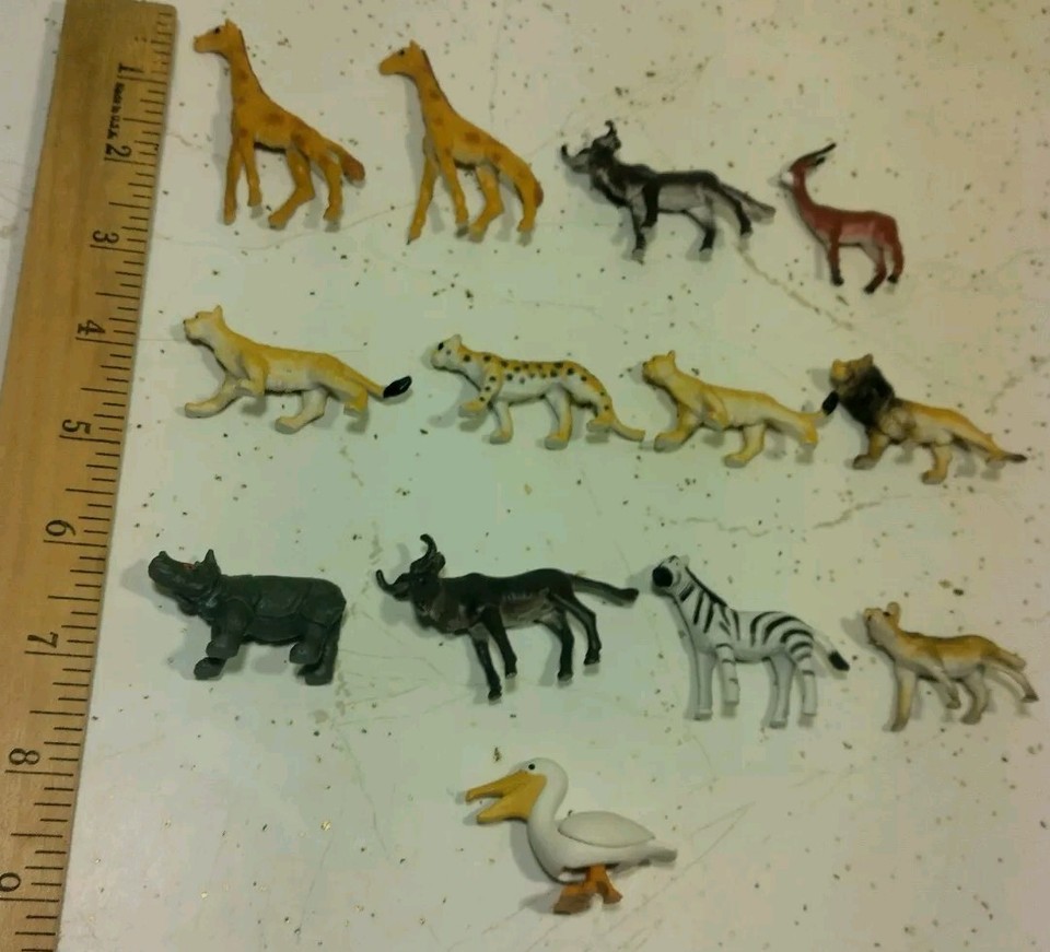 Miniature Animal Figures Lot Of 13 Animals Toy Plastic | eBay