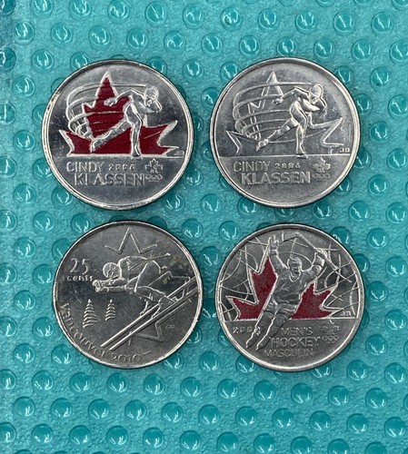 2010 Canada 25 Cents Vancouver Olympic Coloured/Non-Coloured 25c Coins ...