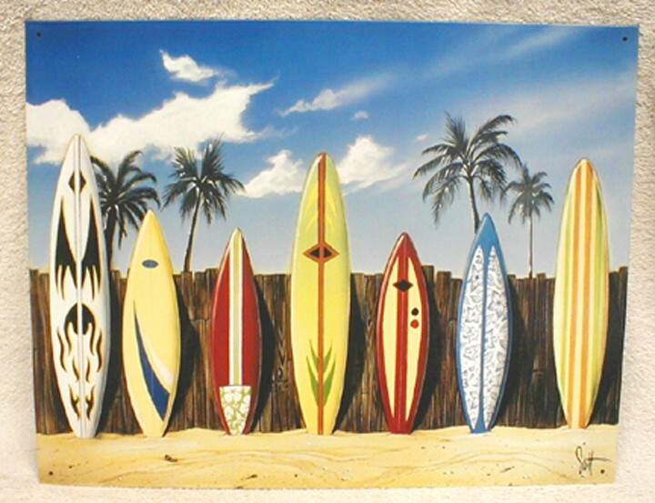 Classic Surf Art Retro Vintage Surf Art, 1960s Endless Summer, Hawaii,