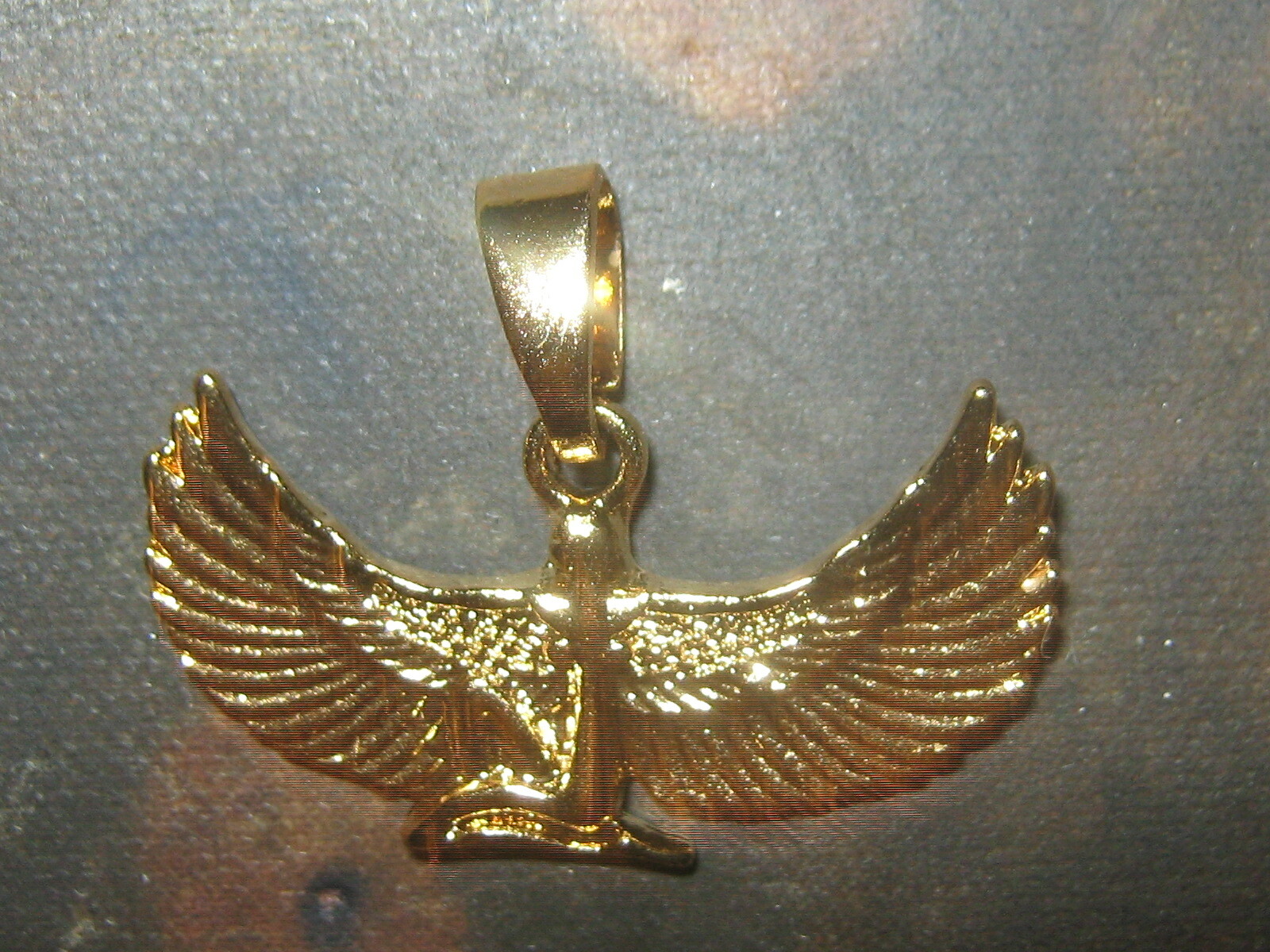 New 30mm Shiny Gold Brass Egypt Egyptian Winged Isis Pendant Charm ...