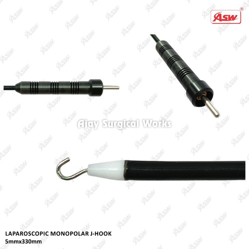 Laparoscopic SS Monopolar J Hook Forceps 5mmx330mm Reusable Surgical ...