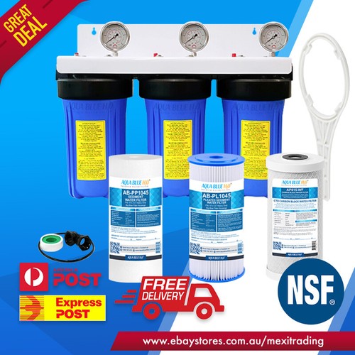 3 Stage Rainwater Tank Water filter system with 3 Gauge Built in | eBay