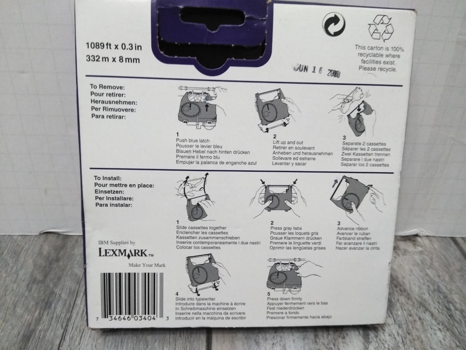 IBM EasyStrike Superior Write Correctable Ribbon No. 1380999 By Lexmark ...