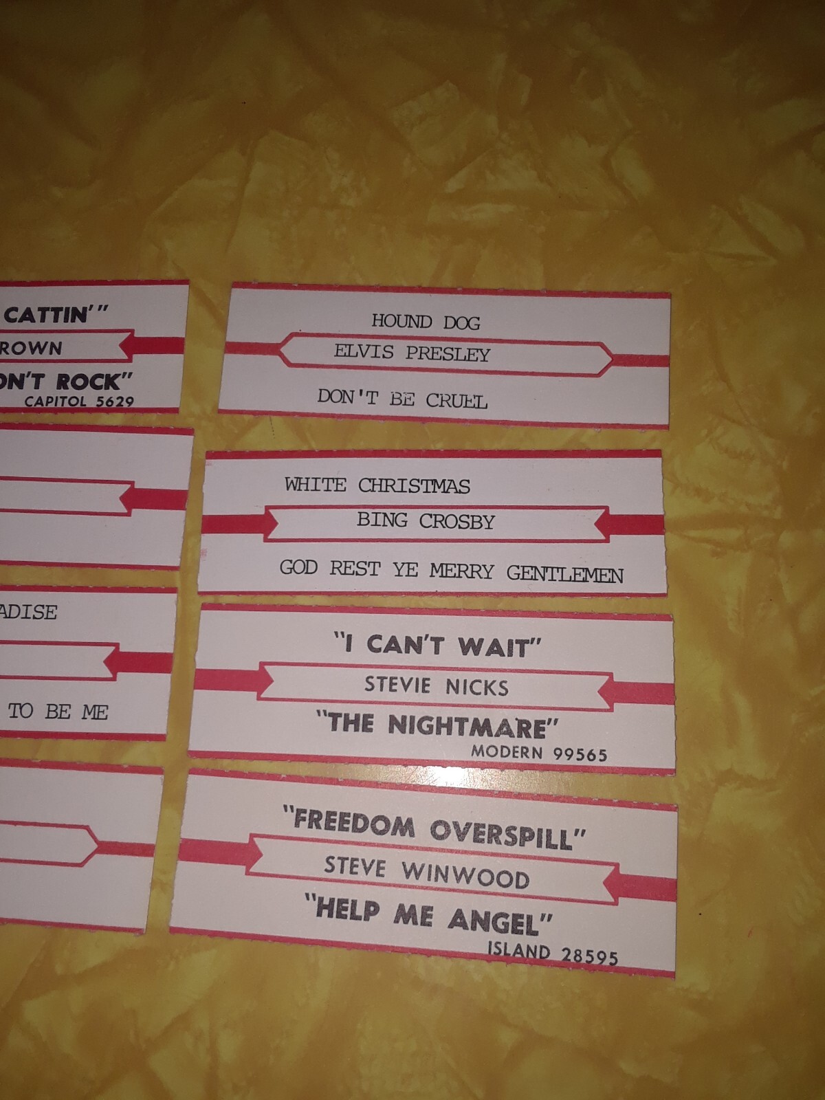 8 Vintage Jukebox Music Labels | eBay