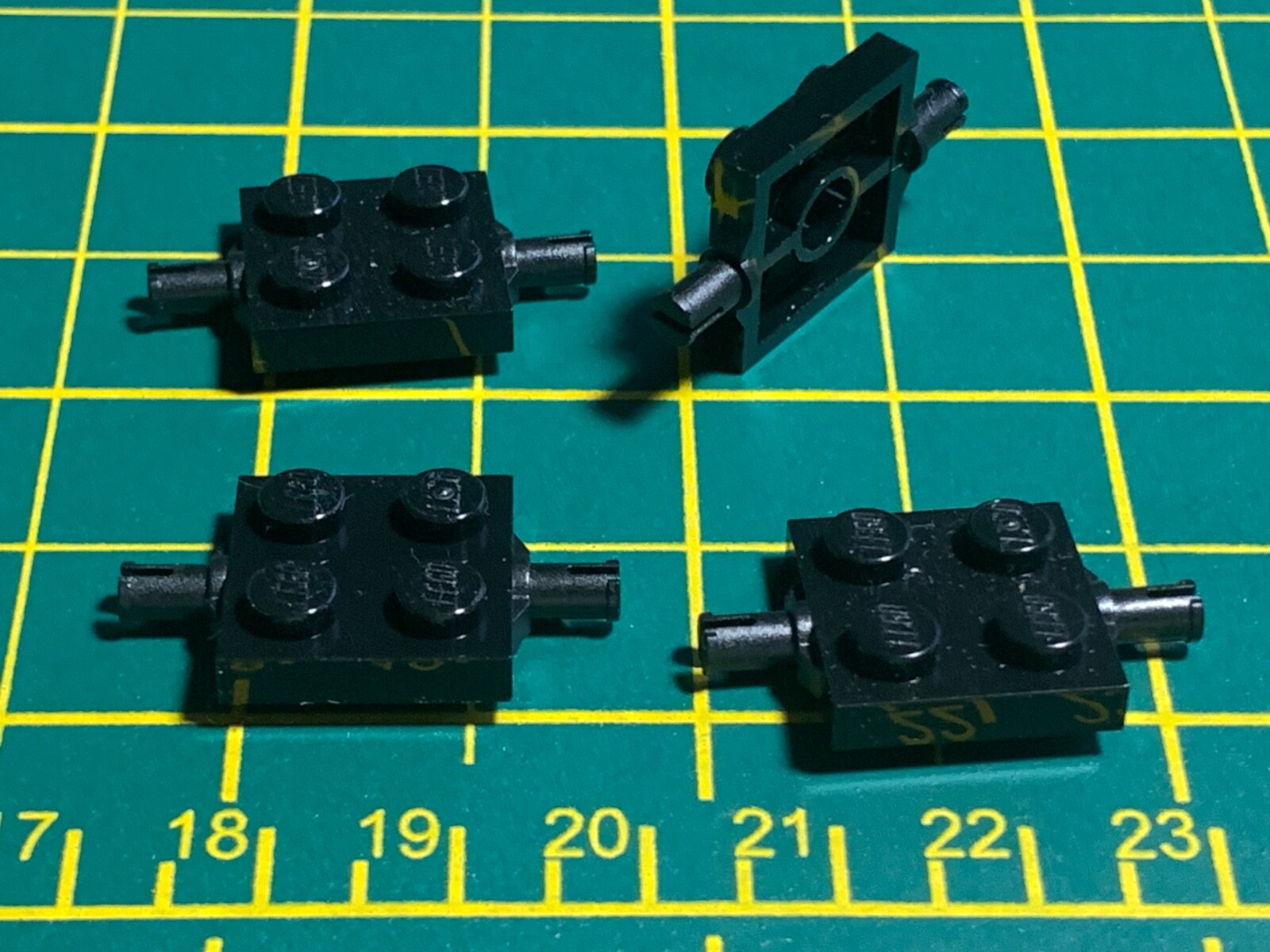 4 LEGO BRAND NEW PARTS - BLACK - 6371406 BEARING ELEMENT 2X2 DOUBLE ...