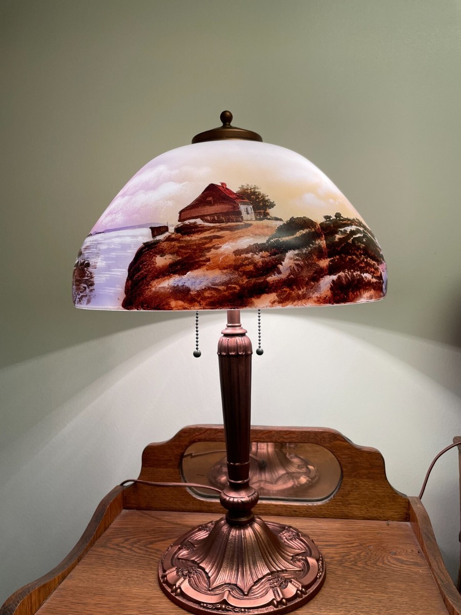 Pittsburgh Reverse Painted Lamp