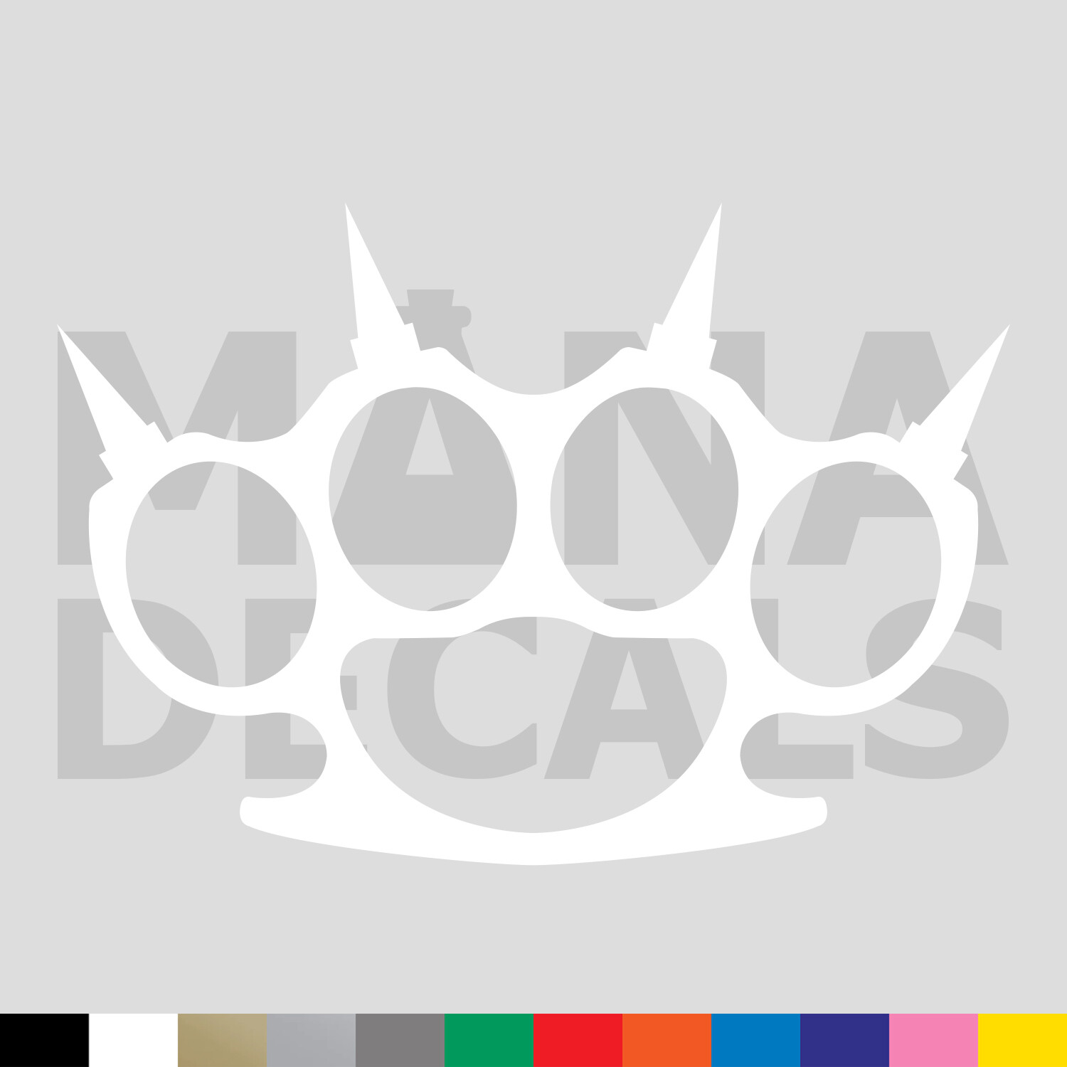 Brass Knuckles Spike Vinyl Die Cut DECAL STICKER - Fighting Boxing ...