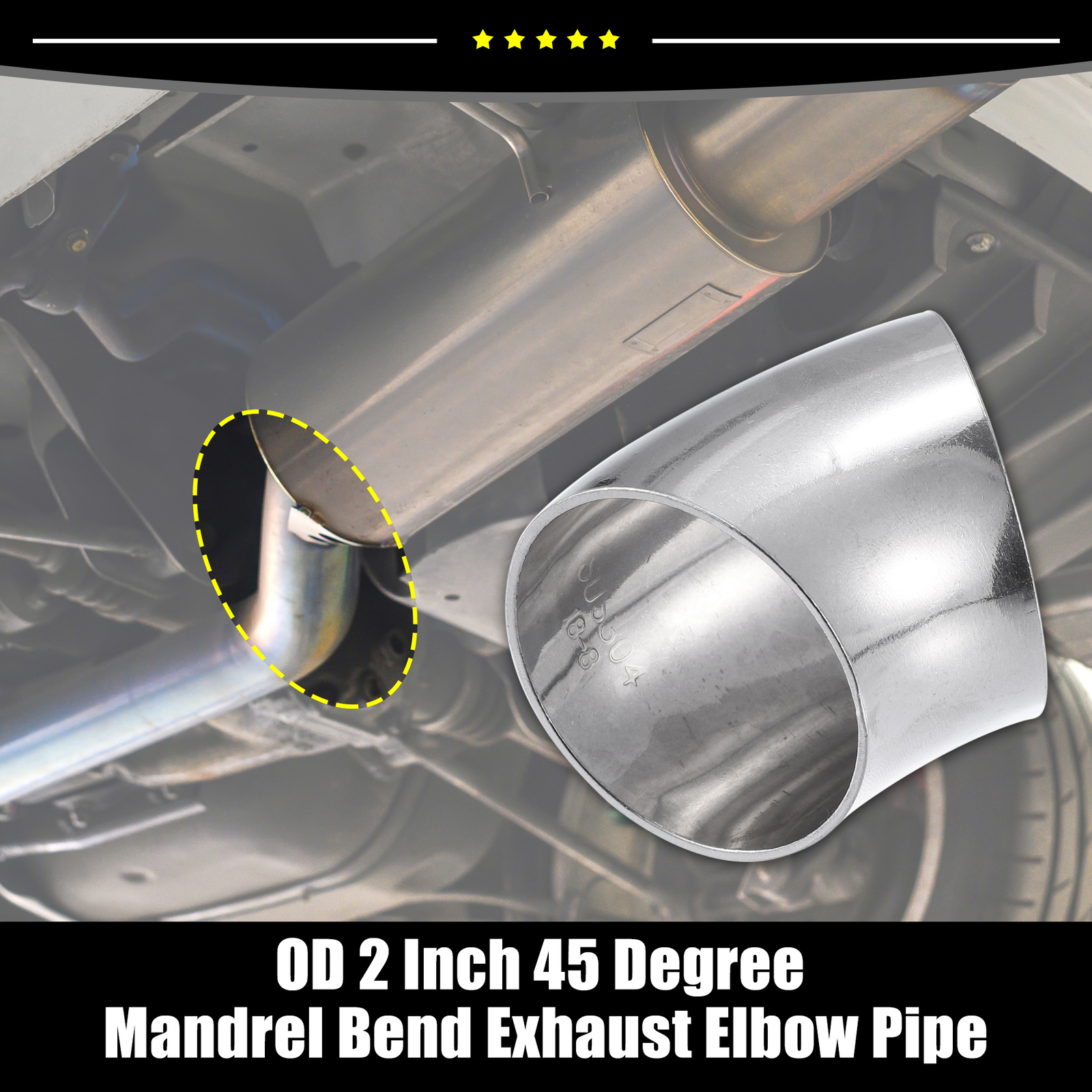 Piece of 2 OD 2" 45 Degree SS304 Stainless Steel Bend Tube Exhaust ...