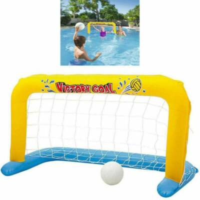 Giant Inflatable Water Polo Set - Goal Ball Blow Up Pool Toy Float ...