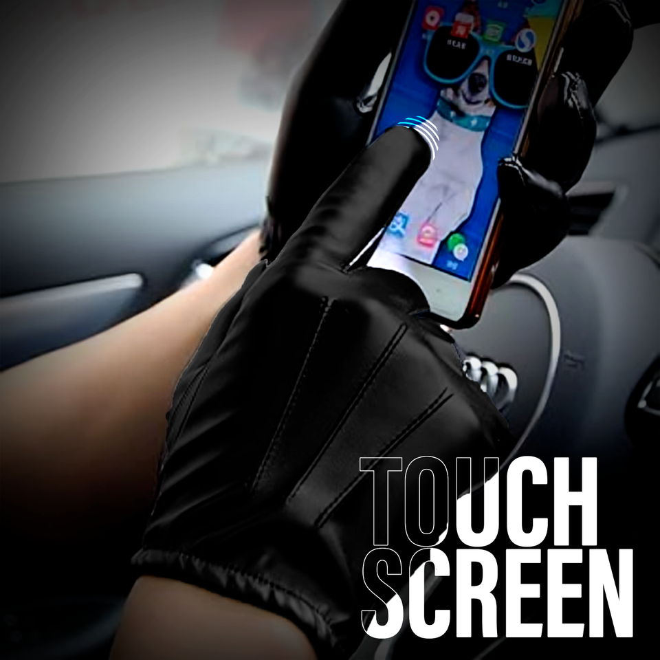 Men's Driving Gloves Car Motorcycle Bikers Genuine Leather Police ...