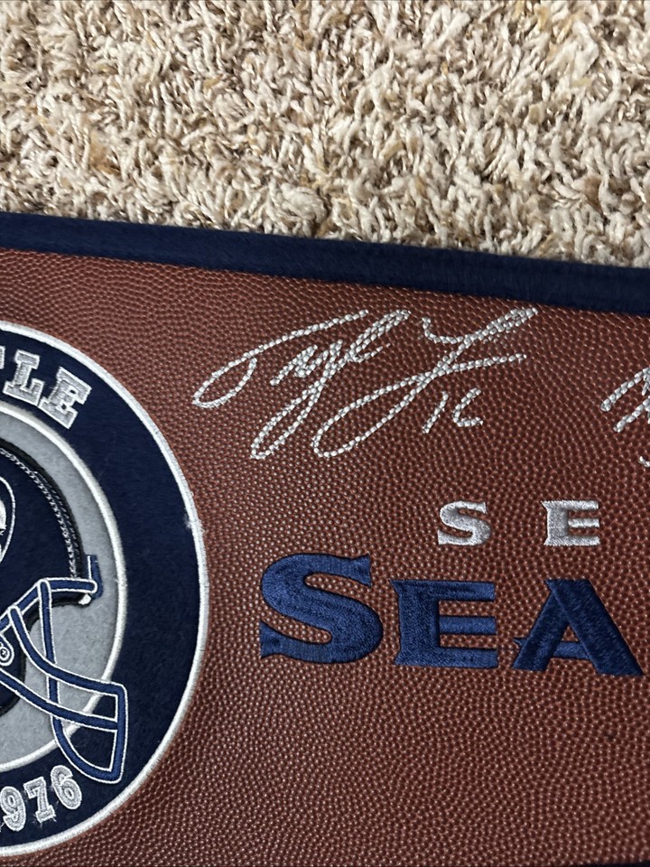 Tyler Lockett And Bobby Wagner Autographed Seattle Seahawks Pennant EST ...