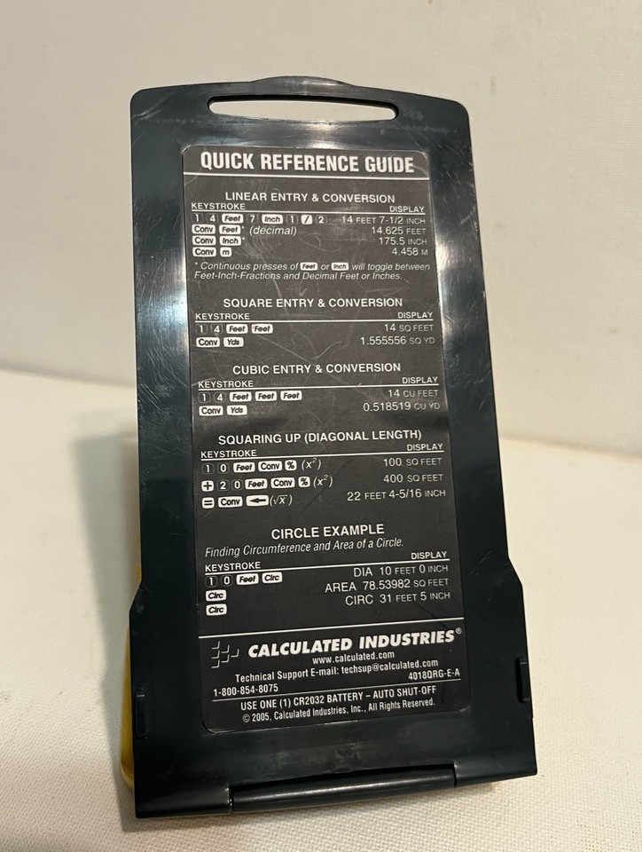 CALCULATED INDUSTRIES MEASURE MASTER 5 Calculator Model 4018 Case ...