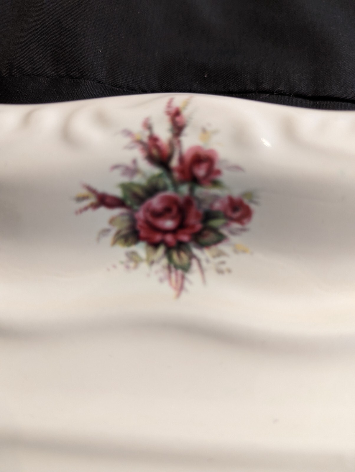 VINTAGE VB Athena Soap Dish Shabby Chic Pink Roses Blue Flower Calif ...