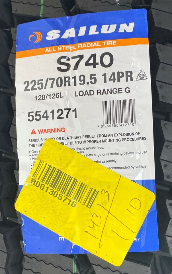 4 (Four) Sailun S740 All Weather Drive 225/70R19.5 14PLY Tires | eBay
