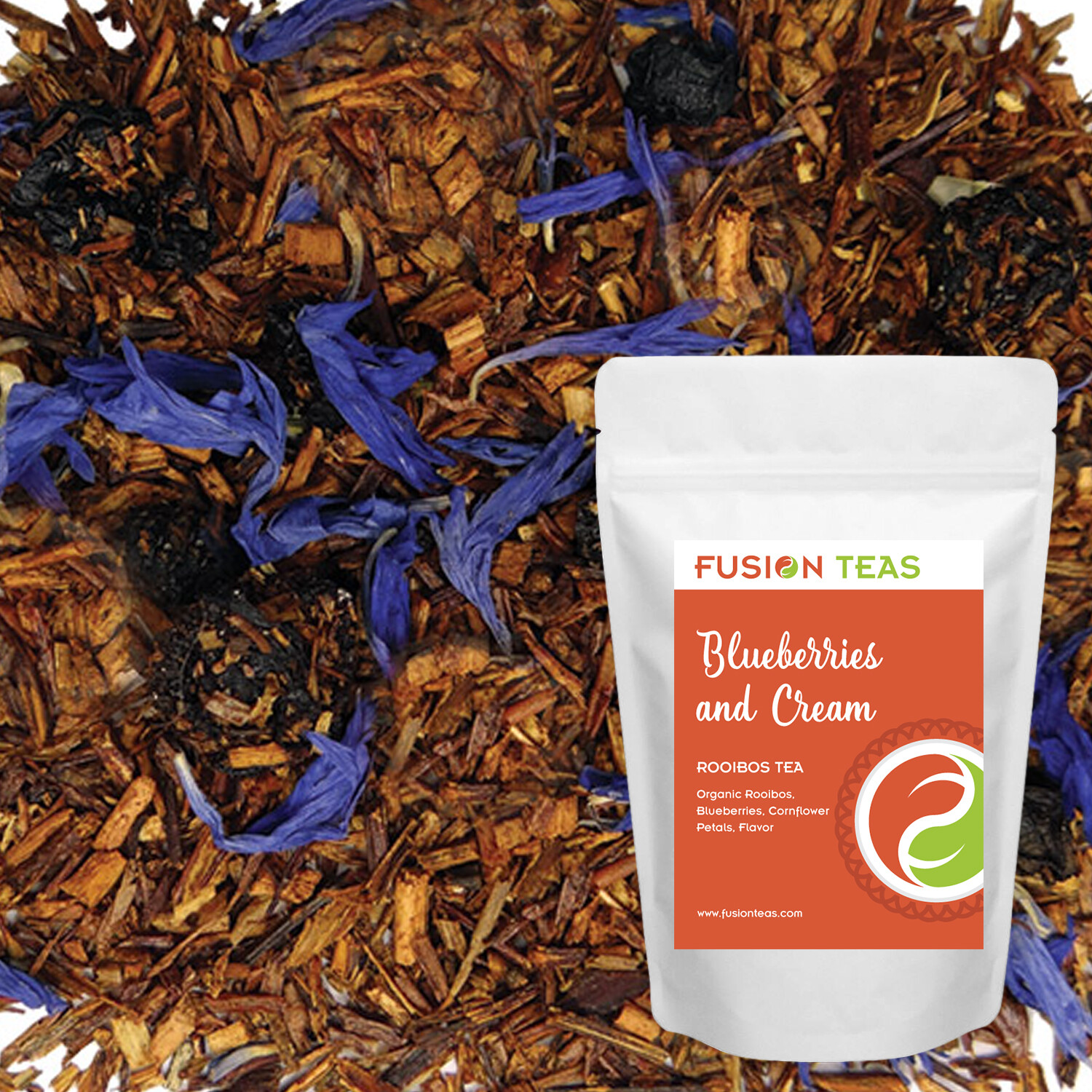 Blueberries & Cream Rooibos - Herbal Loose Leaf Blend - Fusion Teas | eBay