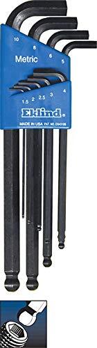 Tool Wrench Stubby Ball Hex L Key Allen Sizes 1.5-10 Long Series 9 Pc ...