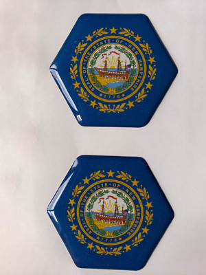 New Hampshire State Flag Domed Hex Sticker Decal | eBay