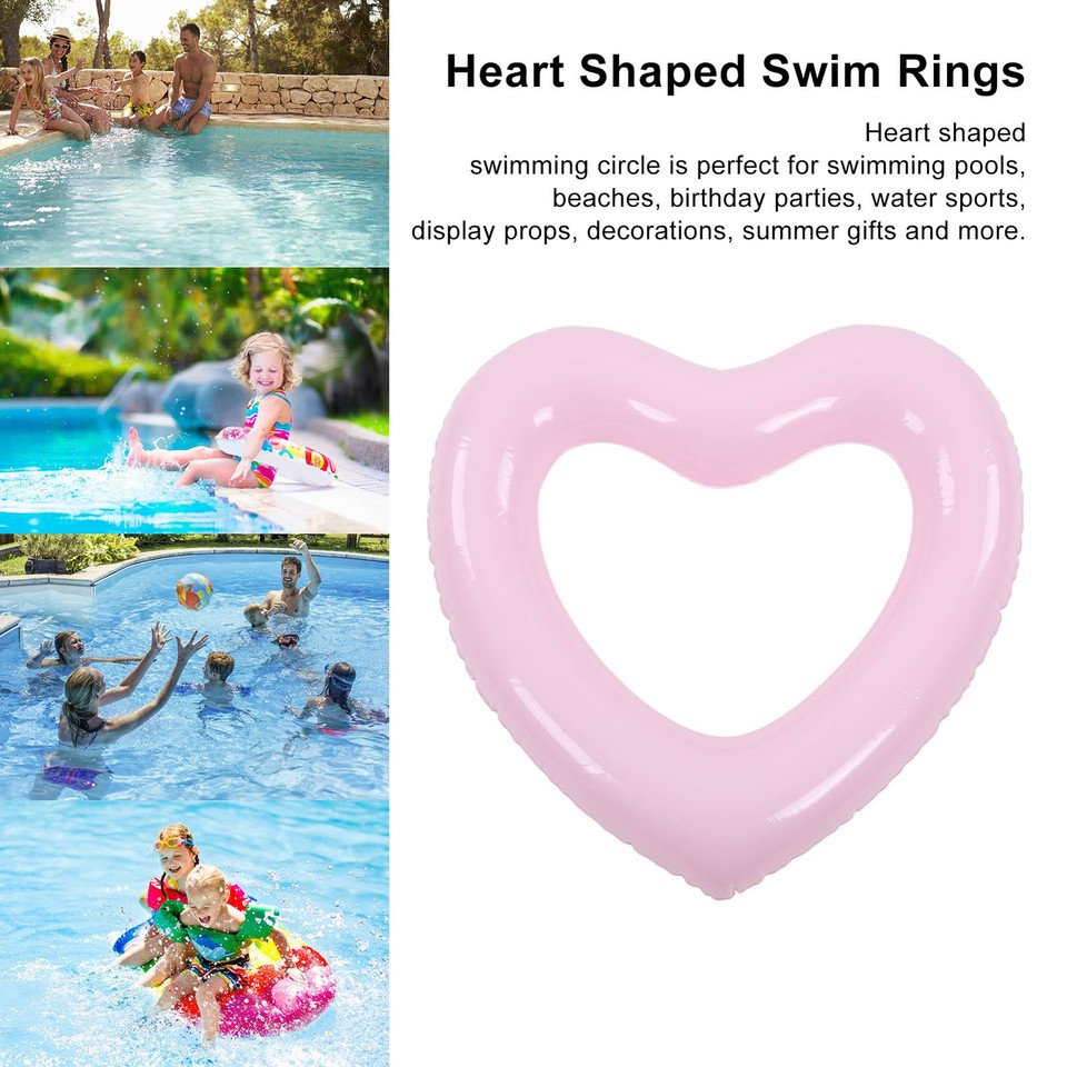 Heart Shaped Swimming Circle 45cm Thick Tear Resistant PVC Material ...