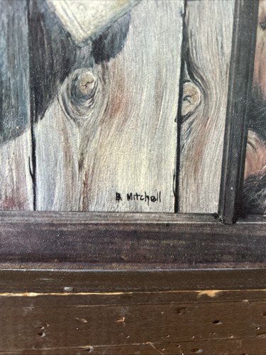 VINTAGE HOMCO B MITCHELL 12 WINDOW PANE PICTURE FRAME FALL FARM DECOR ...