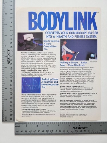 Bodylink Commodore 64/128 Fitness System Copmputer Software Print ...