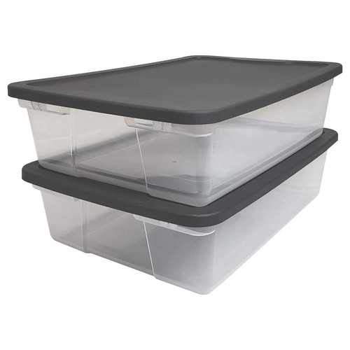 Homz Snaplock 28 Quart Clear Organizer Storage Container Bin with Lid ...