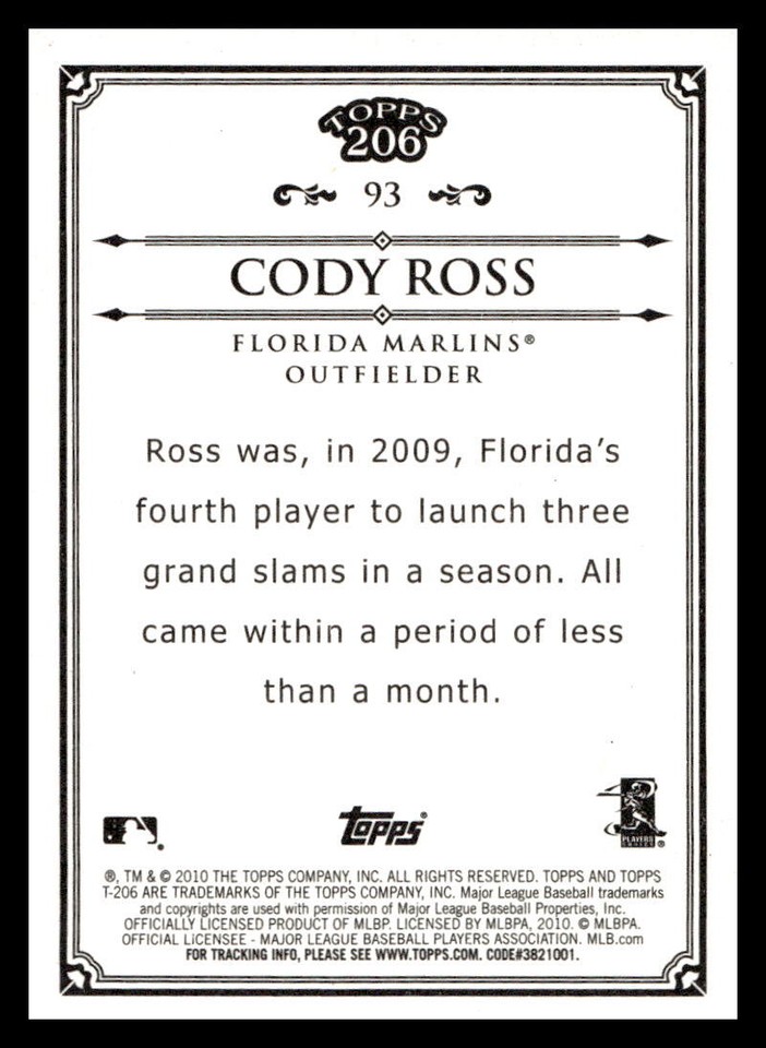 2010 Topps 206 93 Cody Ross Florida Marlins Baseball Card | eBay