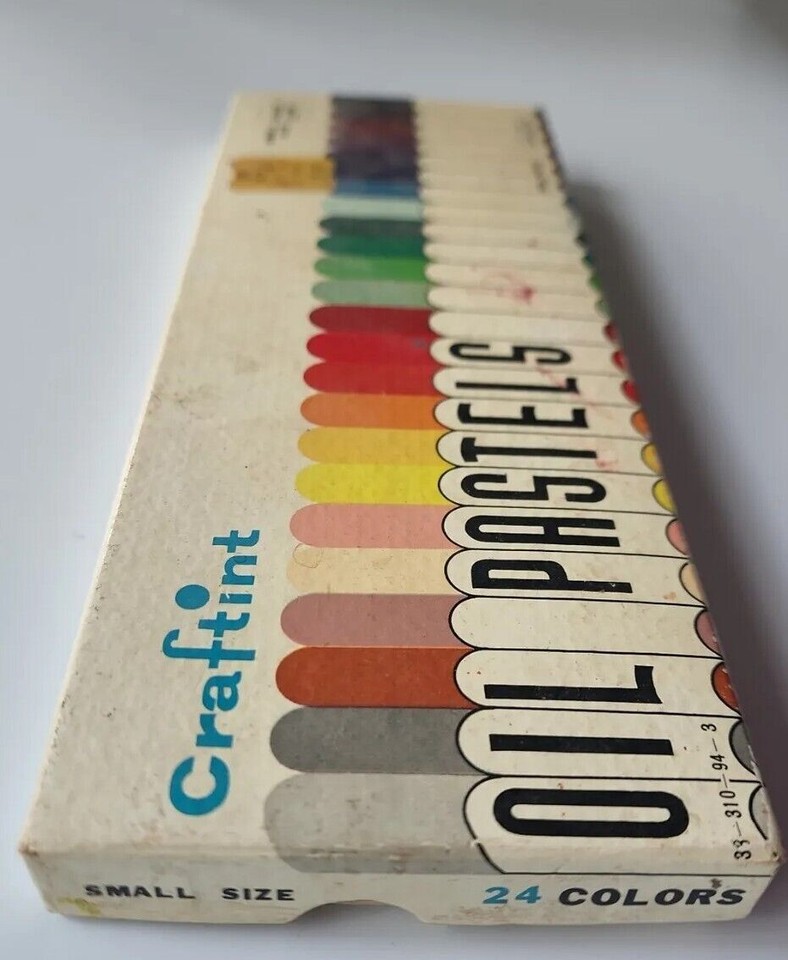 1970's Craftint Oil Pastels 23 Colors Set 510 Used Full Sticks U99 | eBay